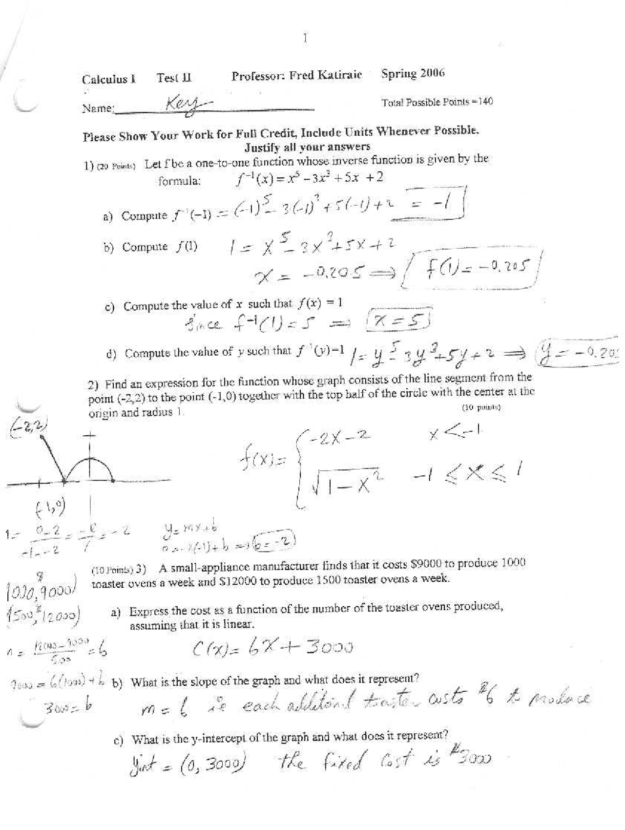 Exam 2 With Solution Calculus I Ma 181 Docsity