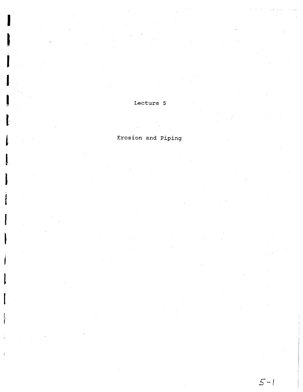 Erosion And Piping Lecture Handout Cee 521 Docsity