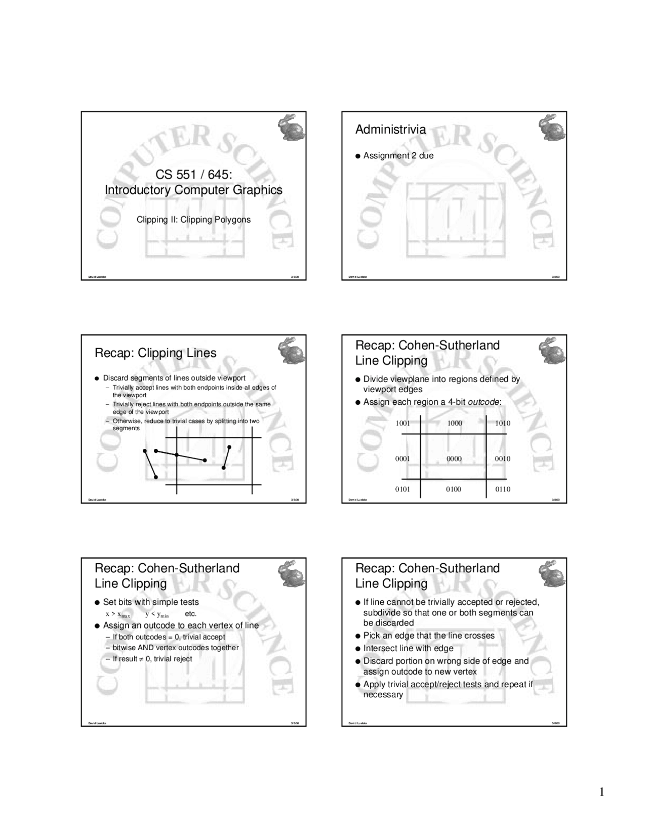 Clipping Polygons Lecture Slides Cs 5501 Docsity