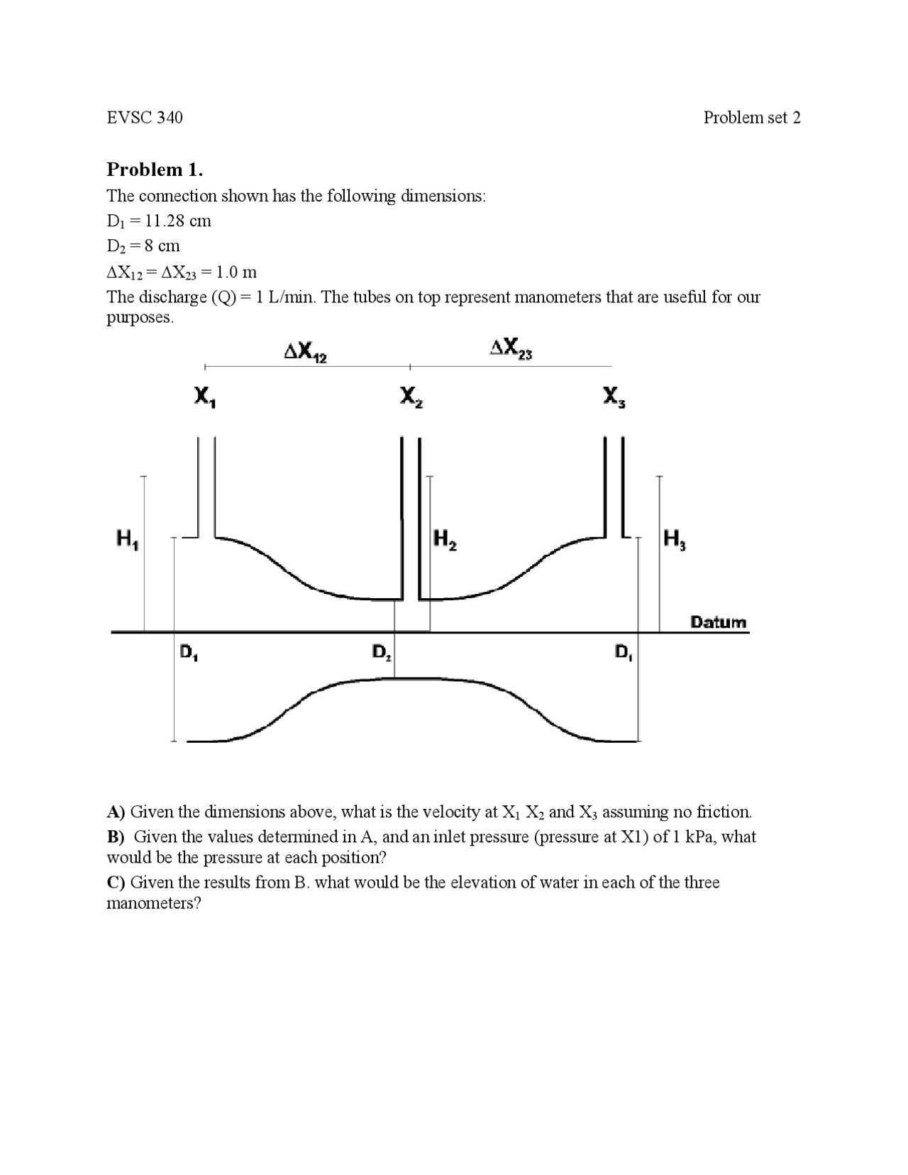 Problem Set 2 With Solutions Physical Hydrology Evsc 3600 Docsity