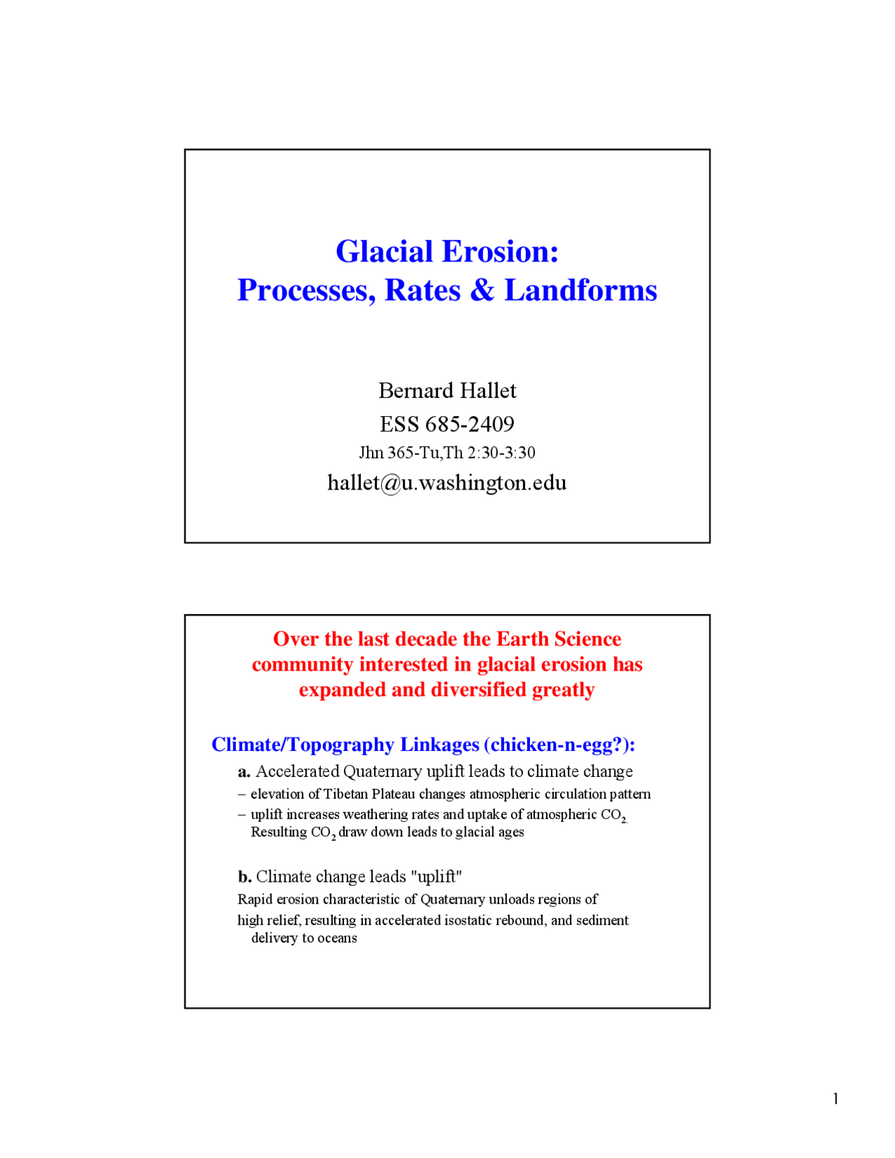 Glacial Erosion: Processes, Rates and Landforms | ESS 431 - Docsity