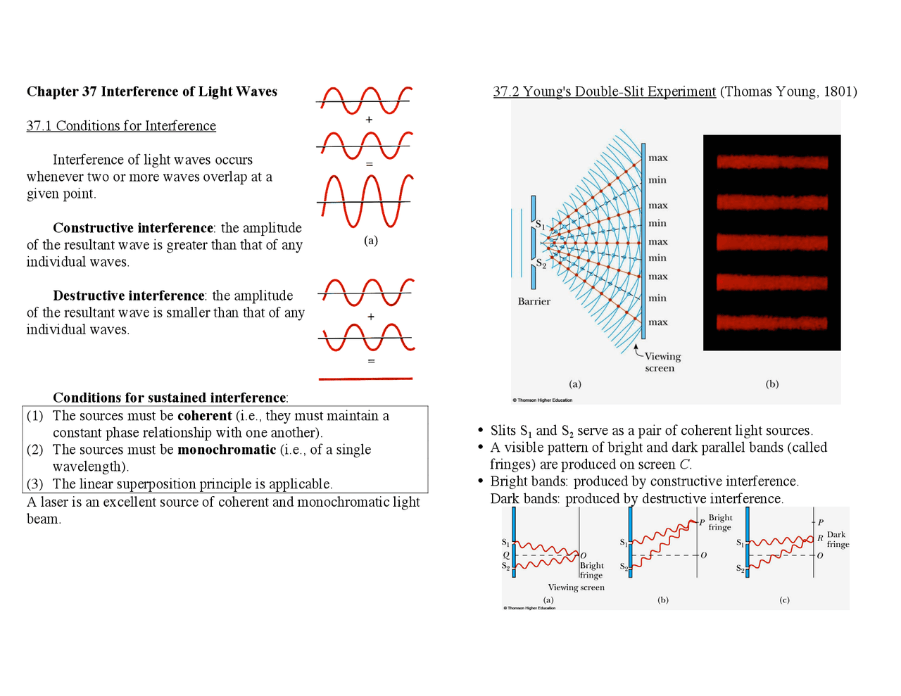Notes on Inference of Light Waves | Principles of Physics II | PHYS ...