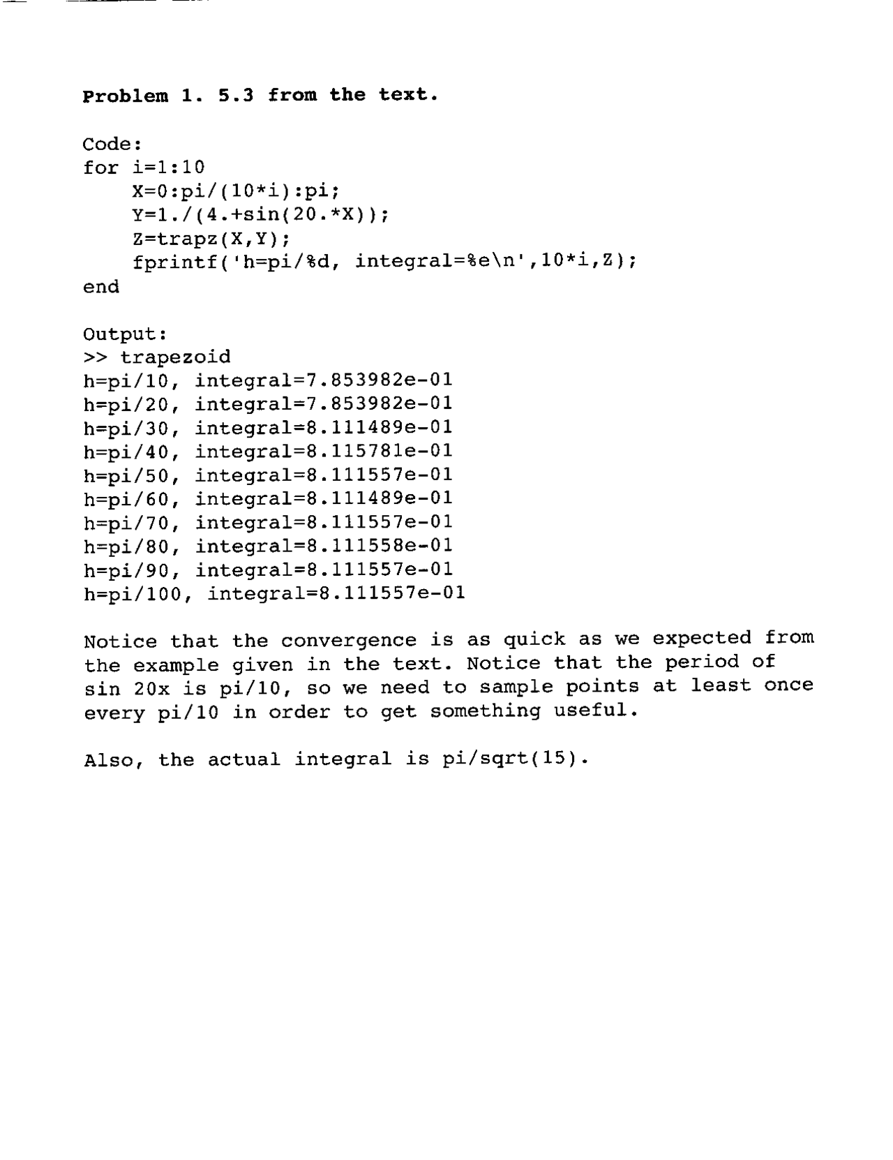 Assignment 10 On Numerical Analysis I Math 781 Docsity
