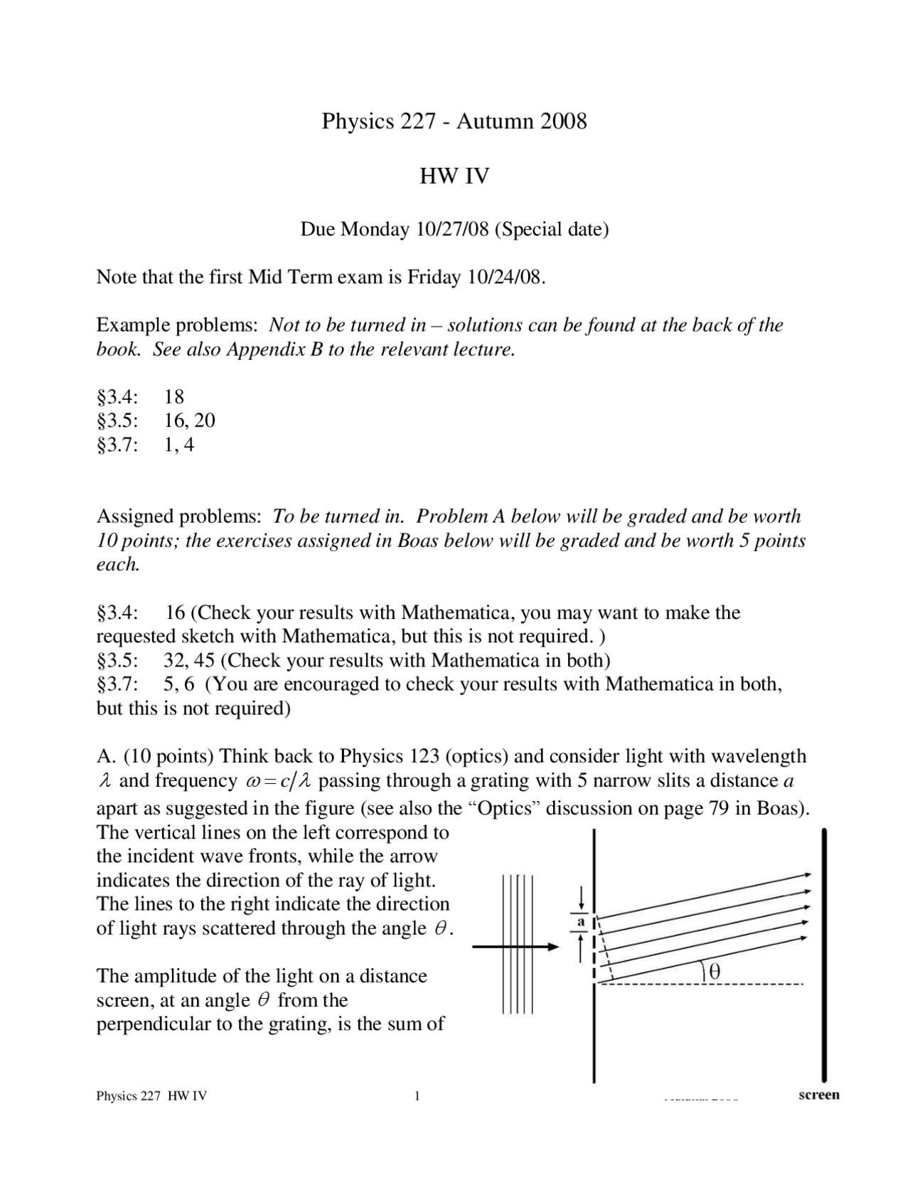 Homework Iv For Elementary Math Physics Phys 227 Docsity