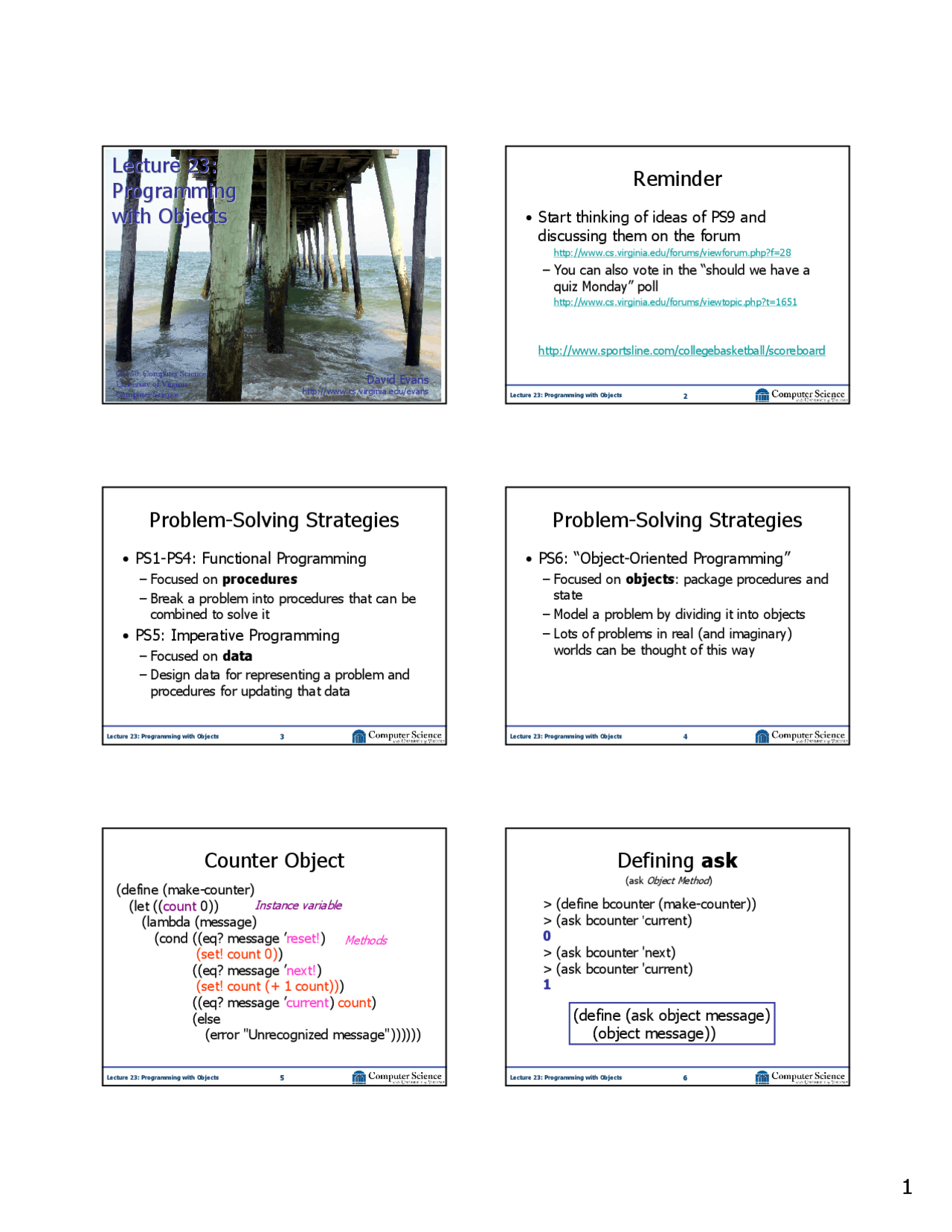 Programming Objects Lecture Slides Cs 1120 Docsity 7211