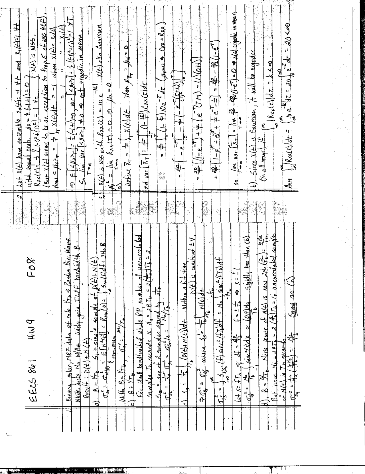 Handwritten Notes On Random Signals And Noise Eecs 861 Docsity