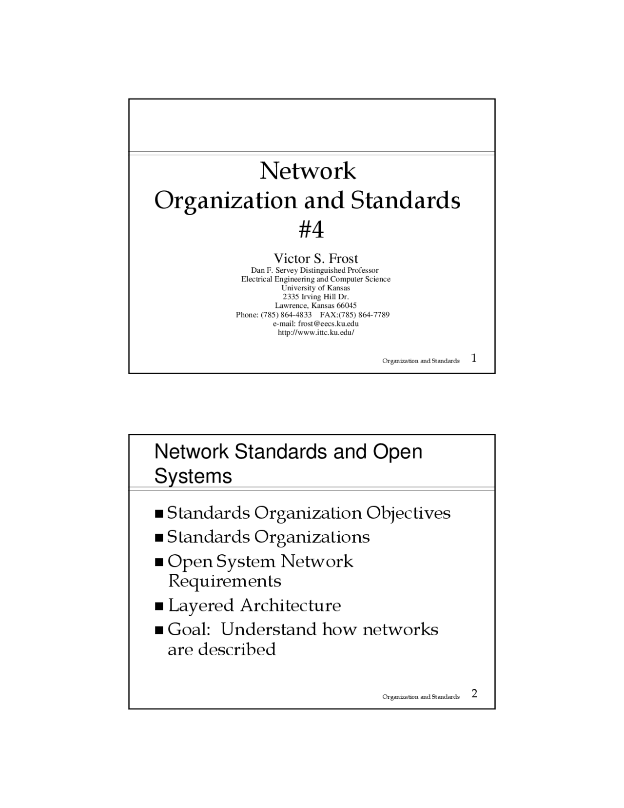 Network Organization And Standards Lecture Slides Eecs 563 Docsity