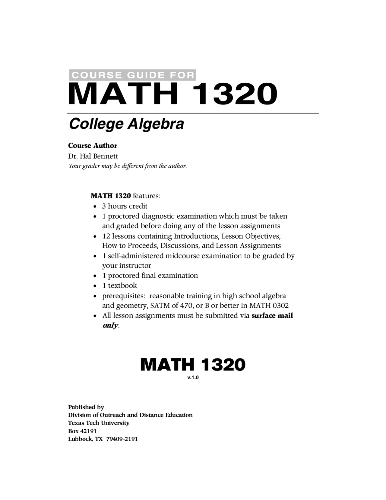 Class Notes for Basic Concepts and Operations of Algebra | MATH 1320 ...