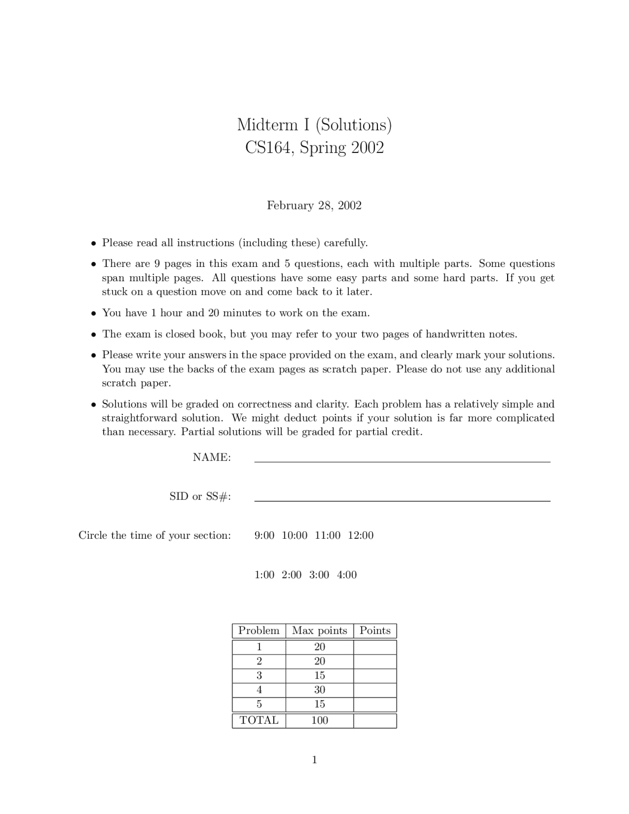 Exam 1 5 Questions With Solution Of Programming Languages Cs 4610 Docsity 