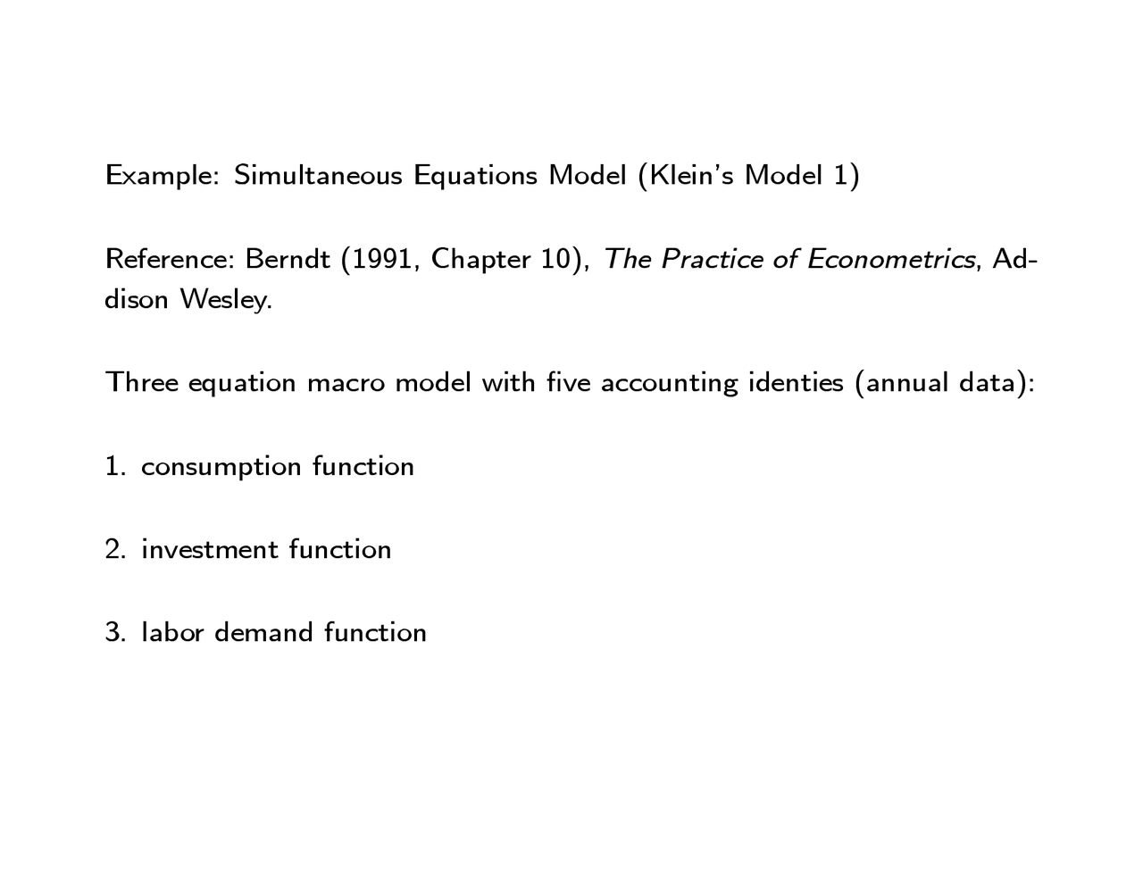 Simultaneous Equations Model - Notes | ECON 583 - Docsity