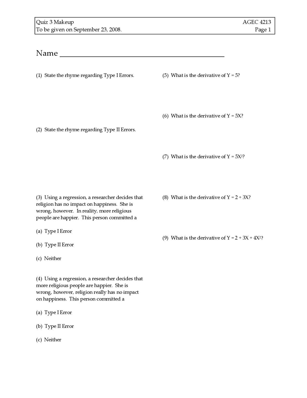 Practice Questions for Quiz 3 - Advanced Quantitative Methods to Agricultural Economic | AGEC ...