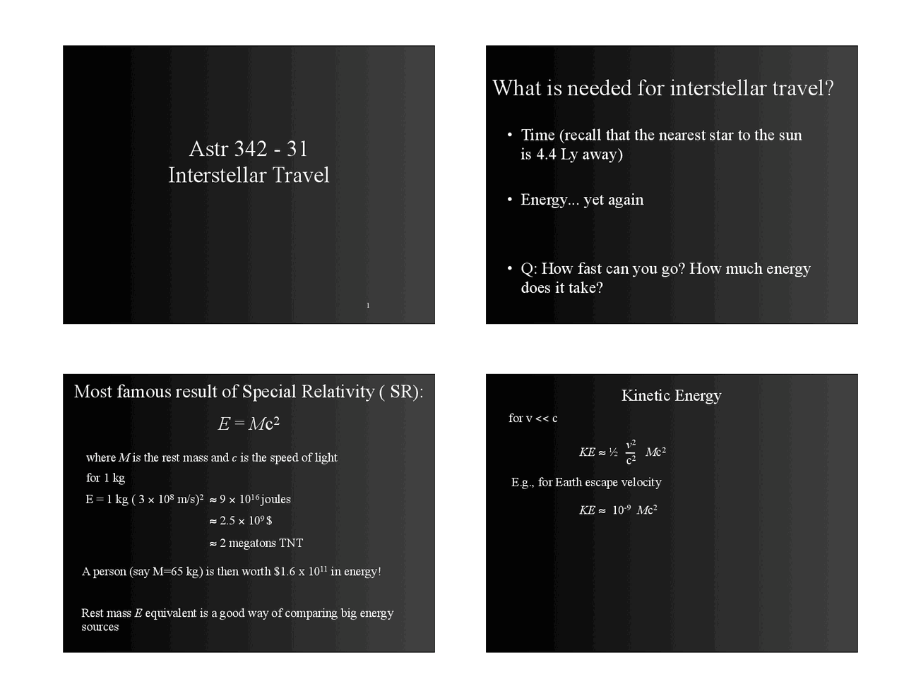 Interstellar Travel Lecture Slides Astr 3420 Docsity