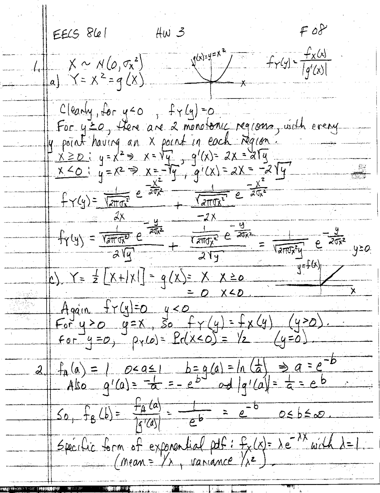 Handout Homework 3 Random Signals And Noise Eecs 861 Docsity