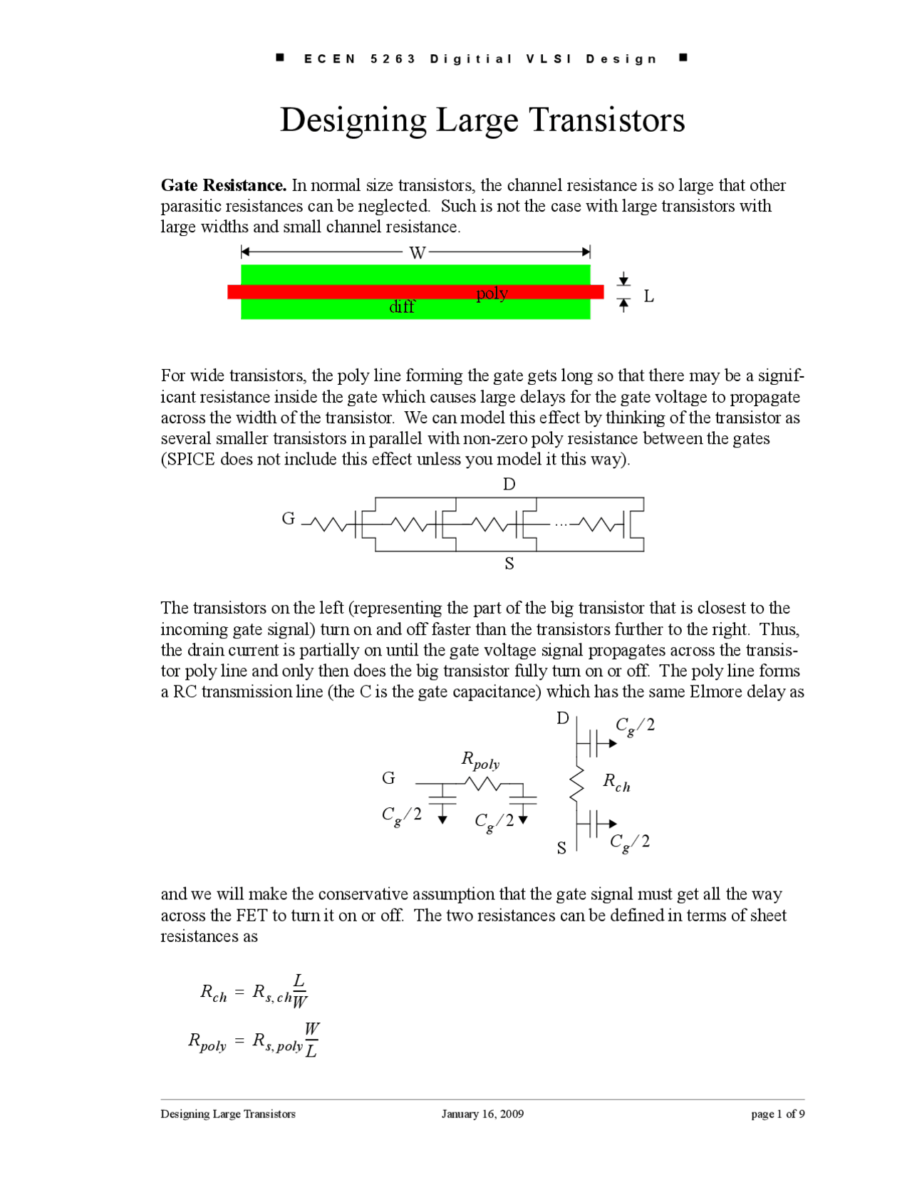 Designing Large Transistors Lecture Notes Ecen 5263 Docsity