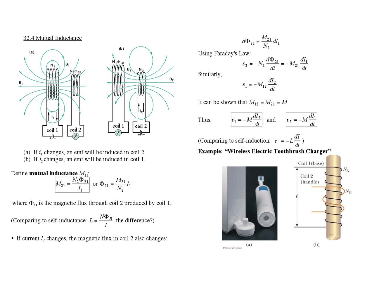 Mutual Inductance Principles Of Physics Ii Notes Phys 2401 Docsity