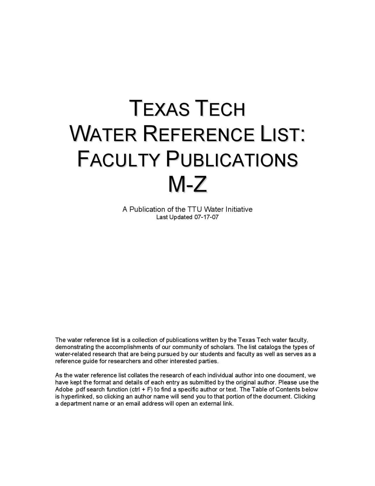 Taxes Techniques Water Reference List: Facility Publication | PSS 5319 ...
