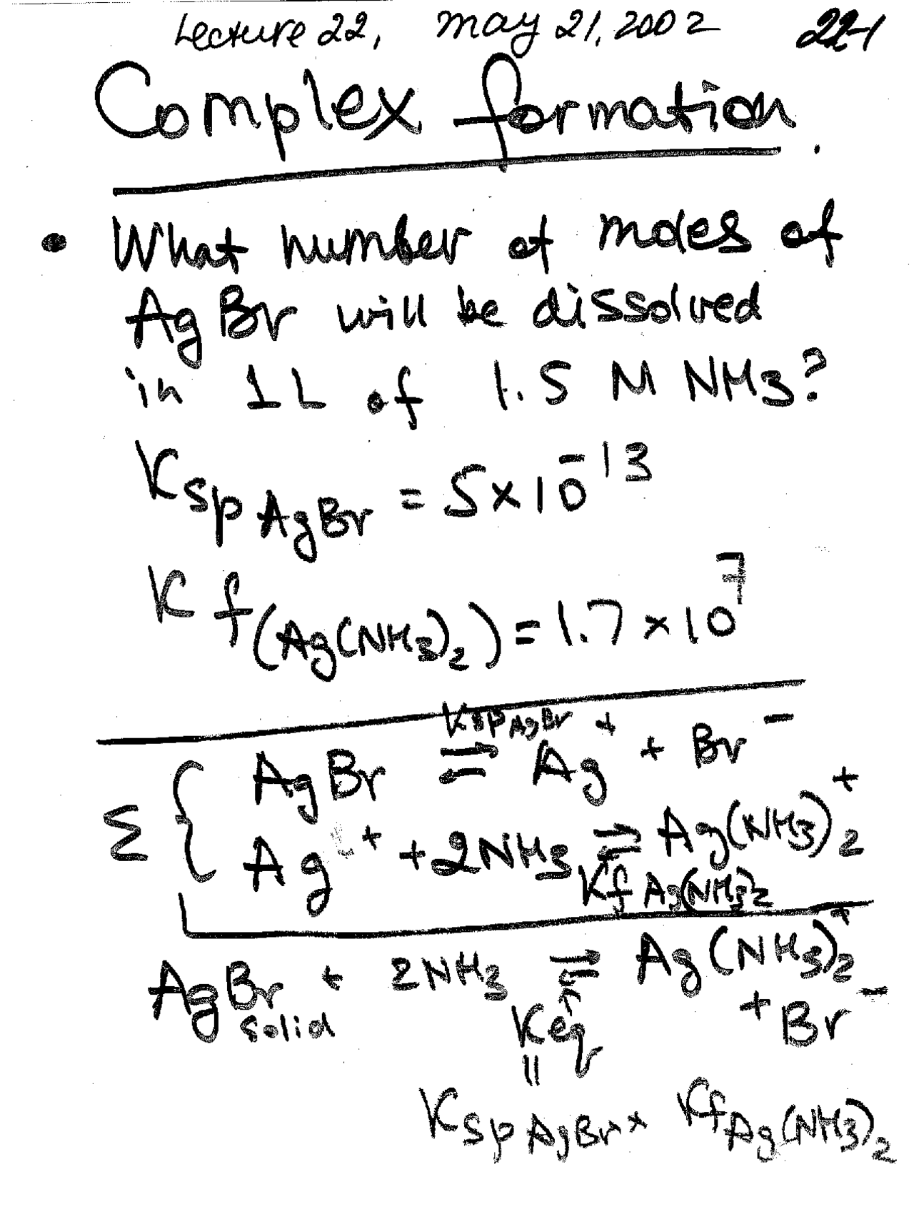 Complex Formation - General Chemistry - Handwritten Notes | CHEM 162 ...
