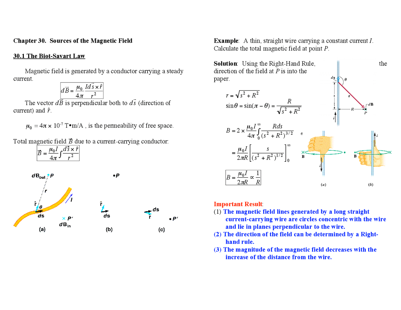 Notes On Sources Of Magnetic Field Phys 2401 Docsity