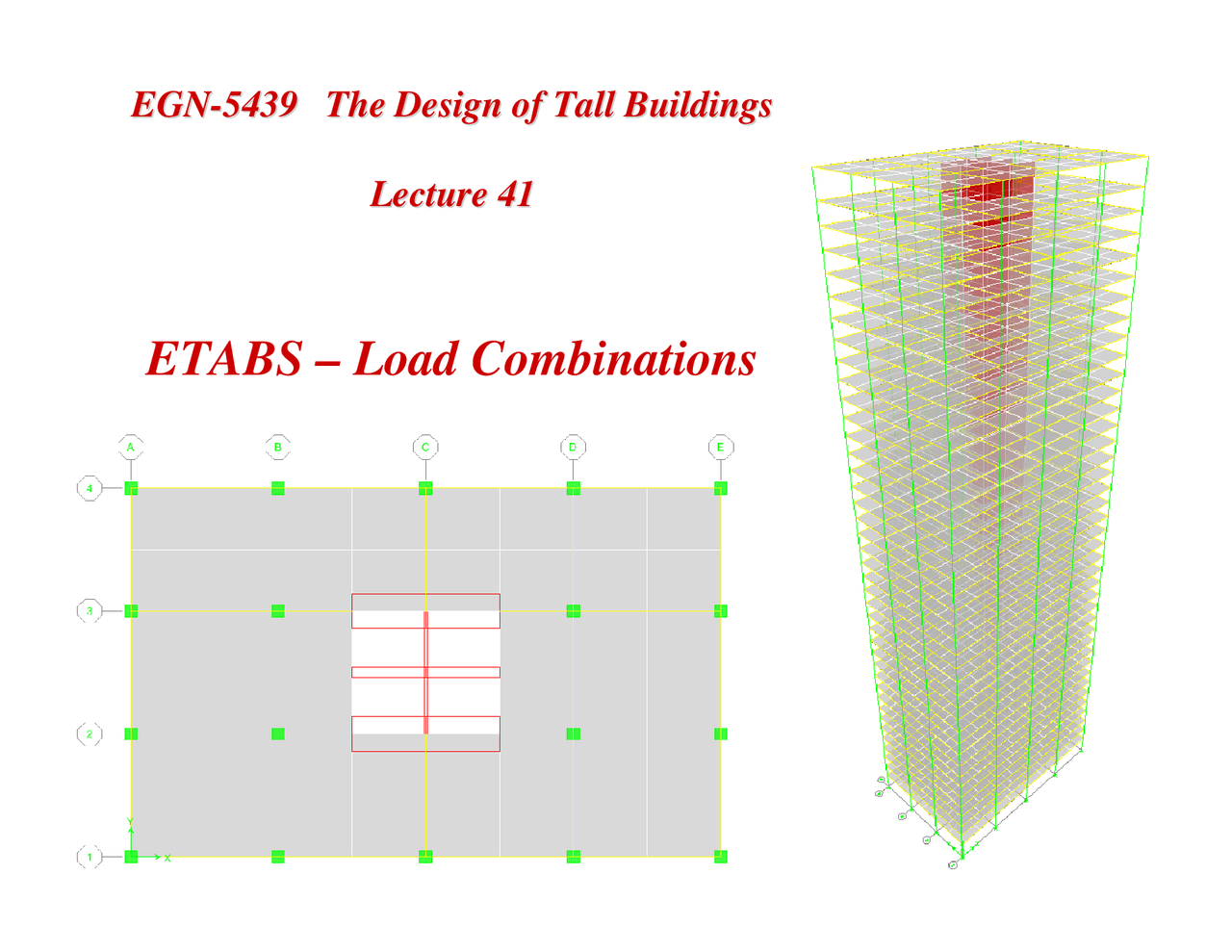 ETABS - Load Combinations - Lecture Slides | EGN 5439 - Docsity
