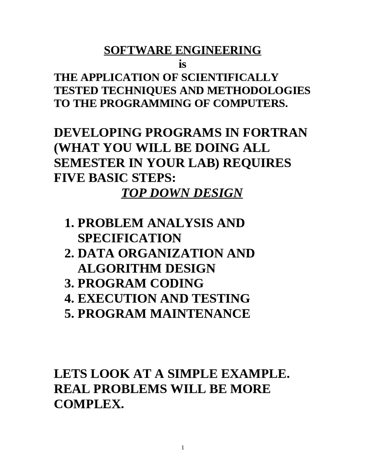 Software Engineering Lecture Slides Csc 112 Docsity
