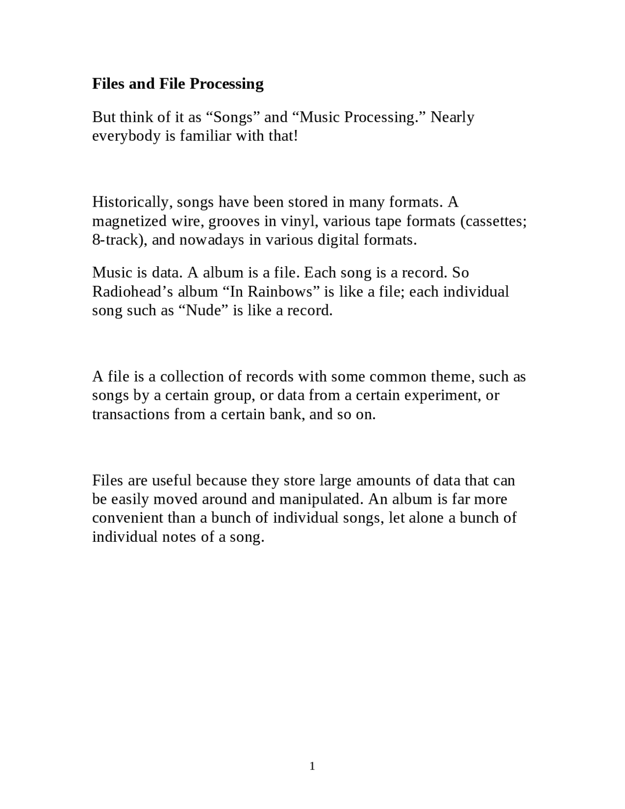 Lecture Notes on Files and File Processing | CSC 112 | Study notes ...