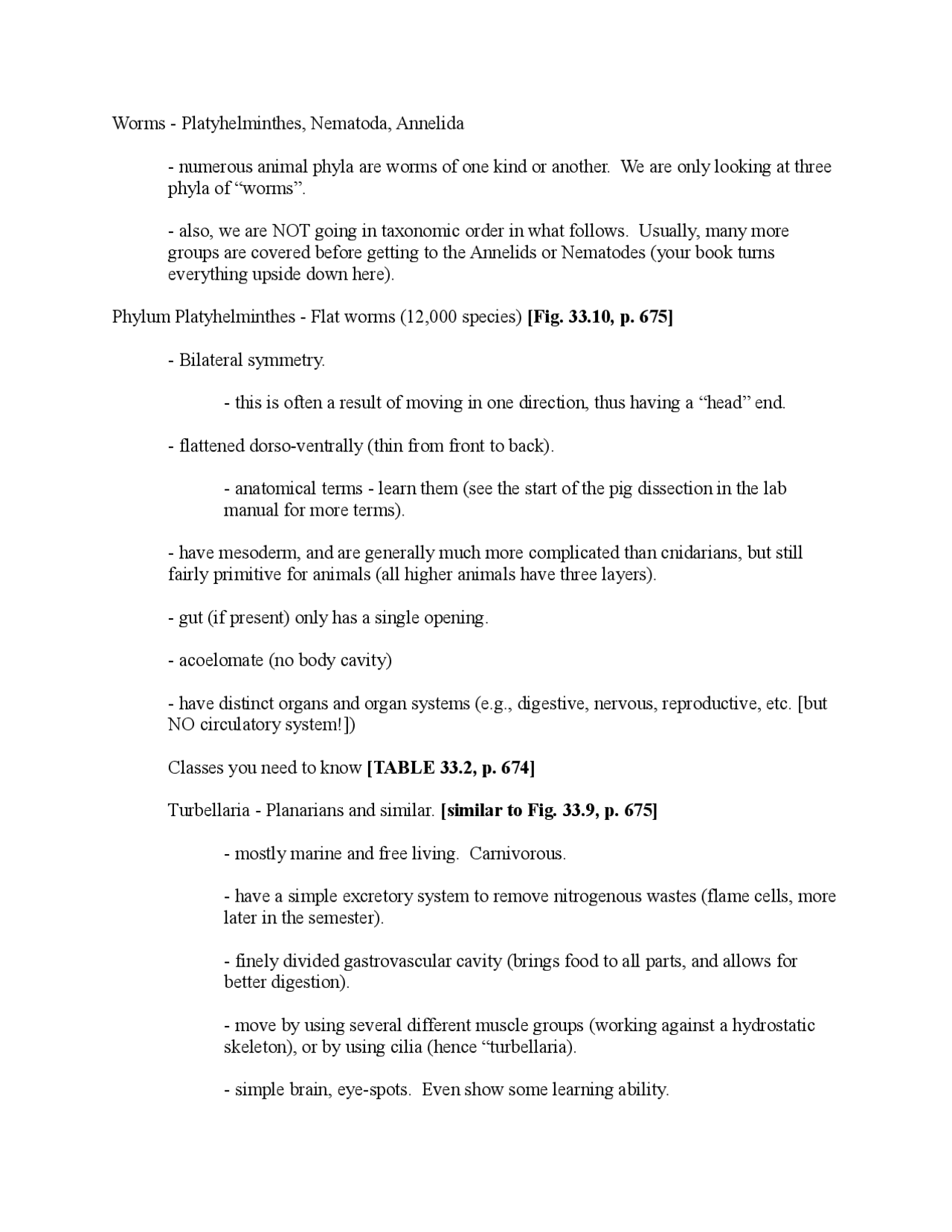 Platyhelminthes Nematoda And Annelida Lecture Notes Biol 303 Docsity