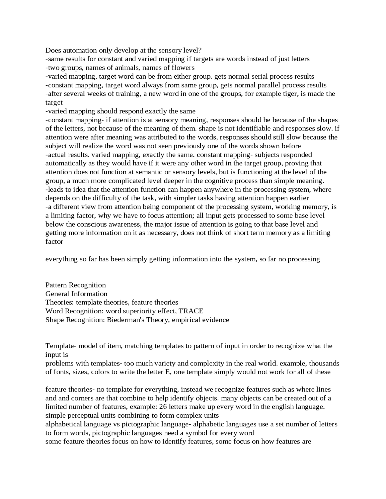 Attention Types Analysis And Treismans Feature Integration Theory