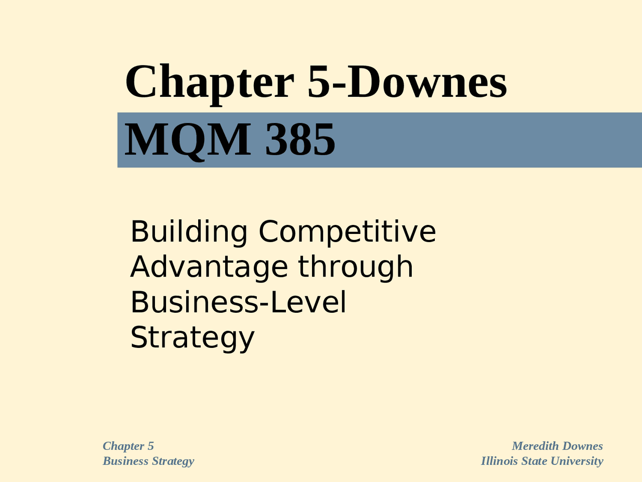 Business Strategy Lecture Slides Mqm 38500 Docsity
