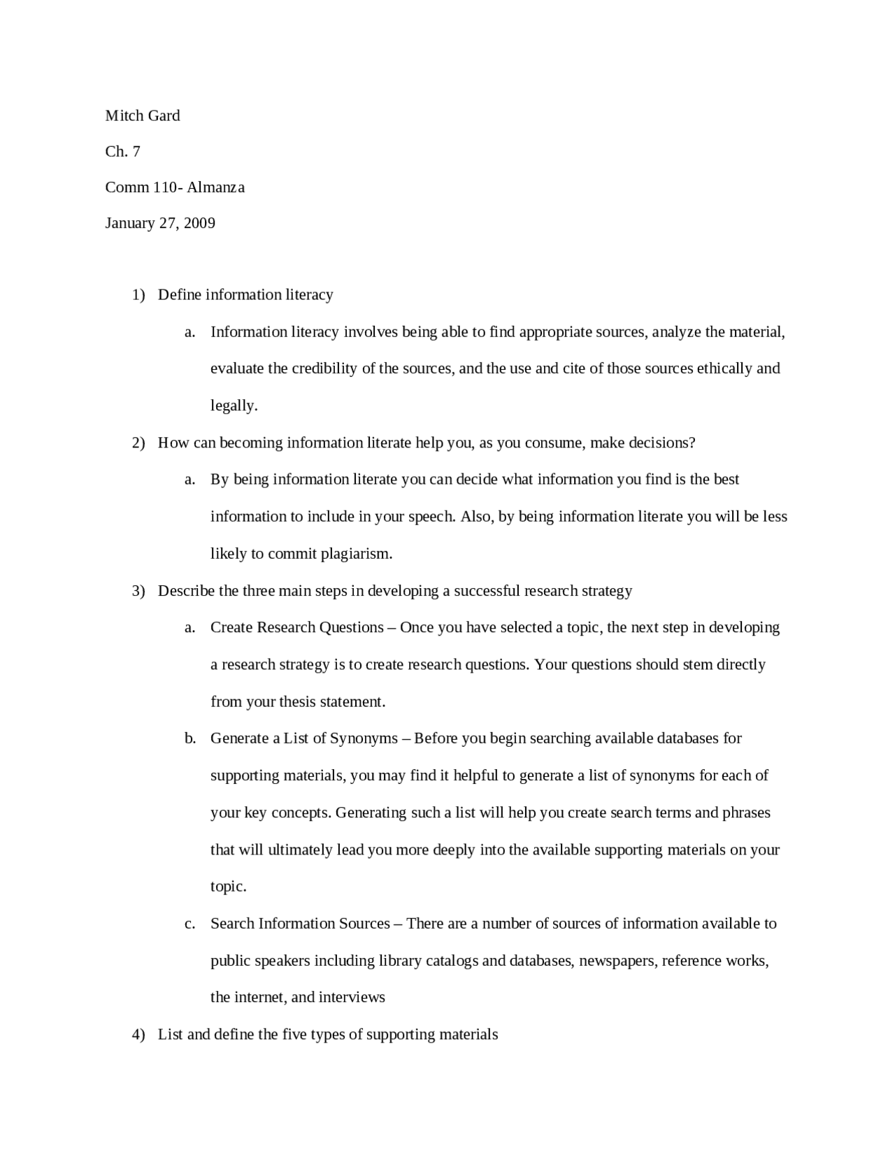 Information Literacy Lecture Notes Com 11000 Docsity