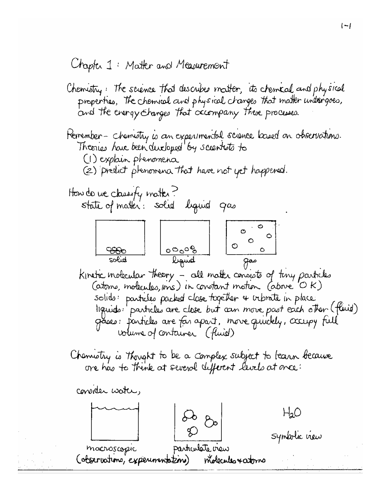 Matter and Measurements - Handwritten Notes | CHEM 101 - Docsity