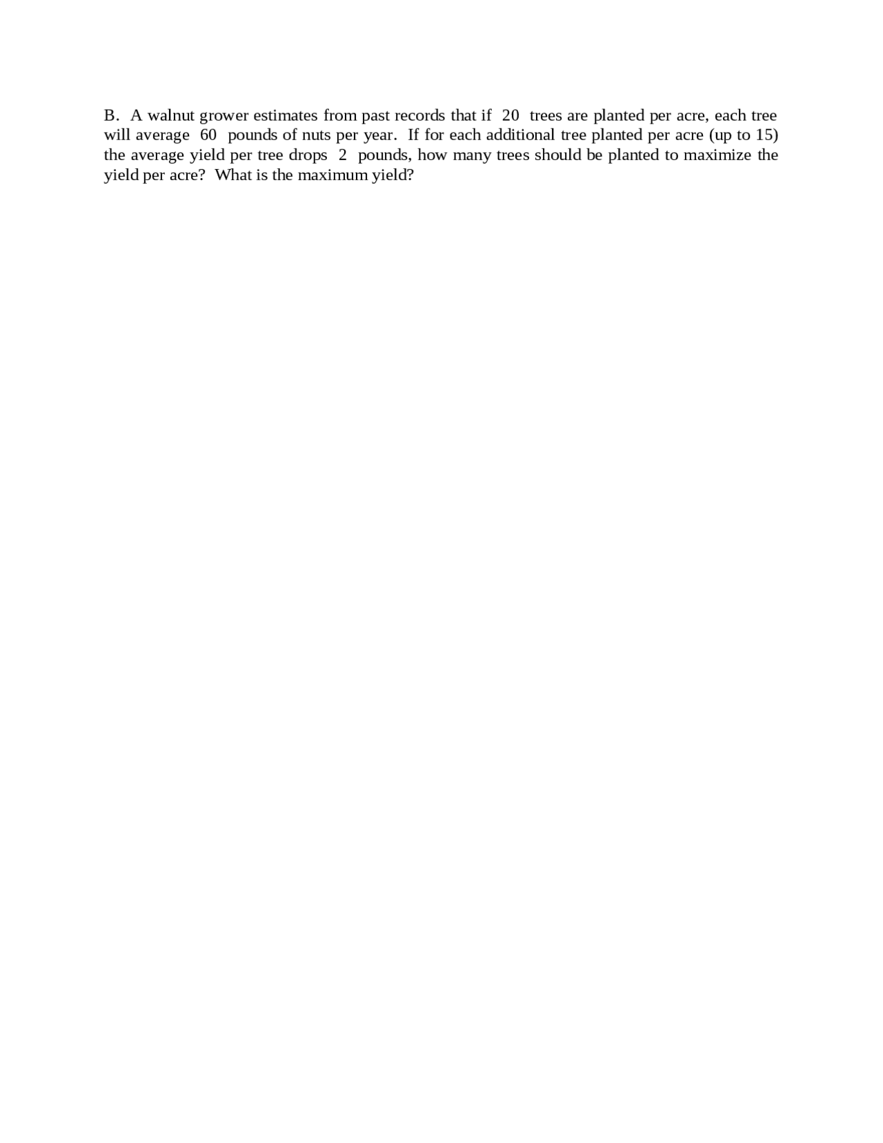 What Is Maximum Yield Applied Calculus I MATH 131 Docsity what-is-maximum-yield-applied-calculus-i-math-131-docsity