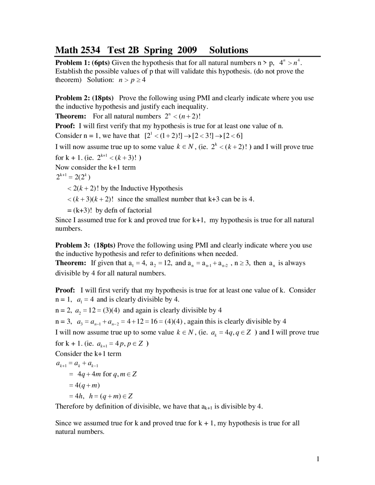 Test 2 B With Solutions Applied Combinatorics Math 3134 Docsity