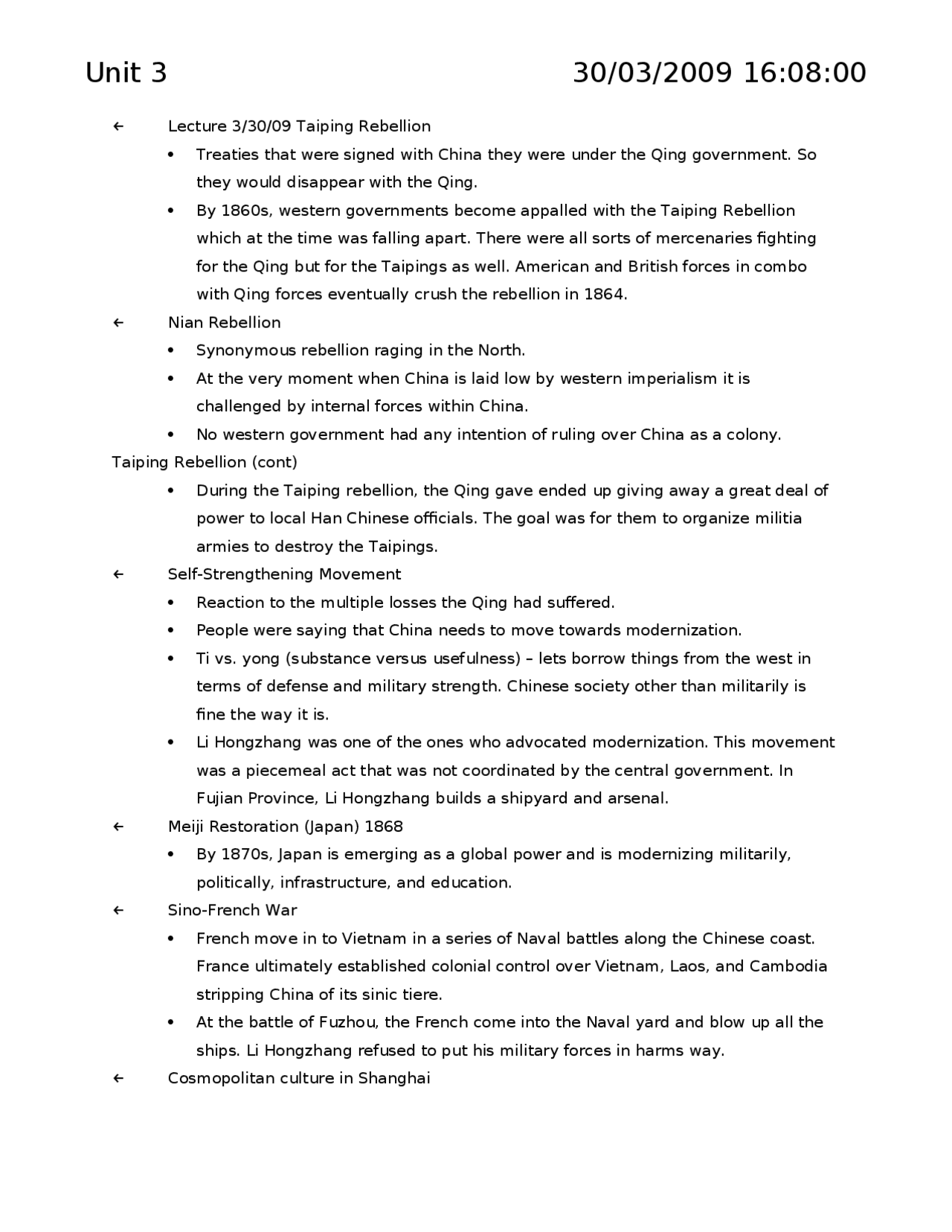 Notes on Taiping Rebellion - Introduction to Chinese History | HIST ...