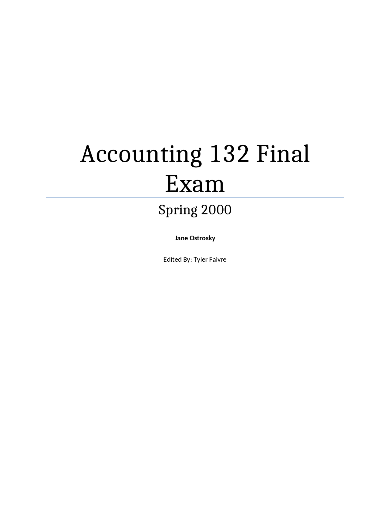 50 Solved Questions On Managerial Accounting Final Exam Acc 13200