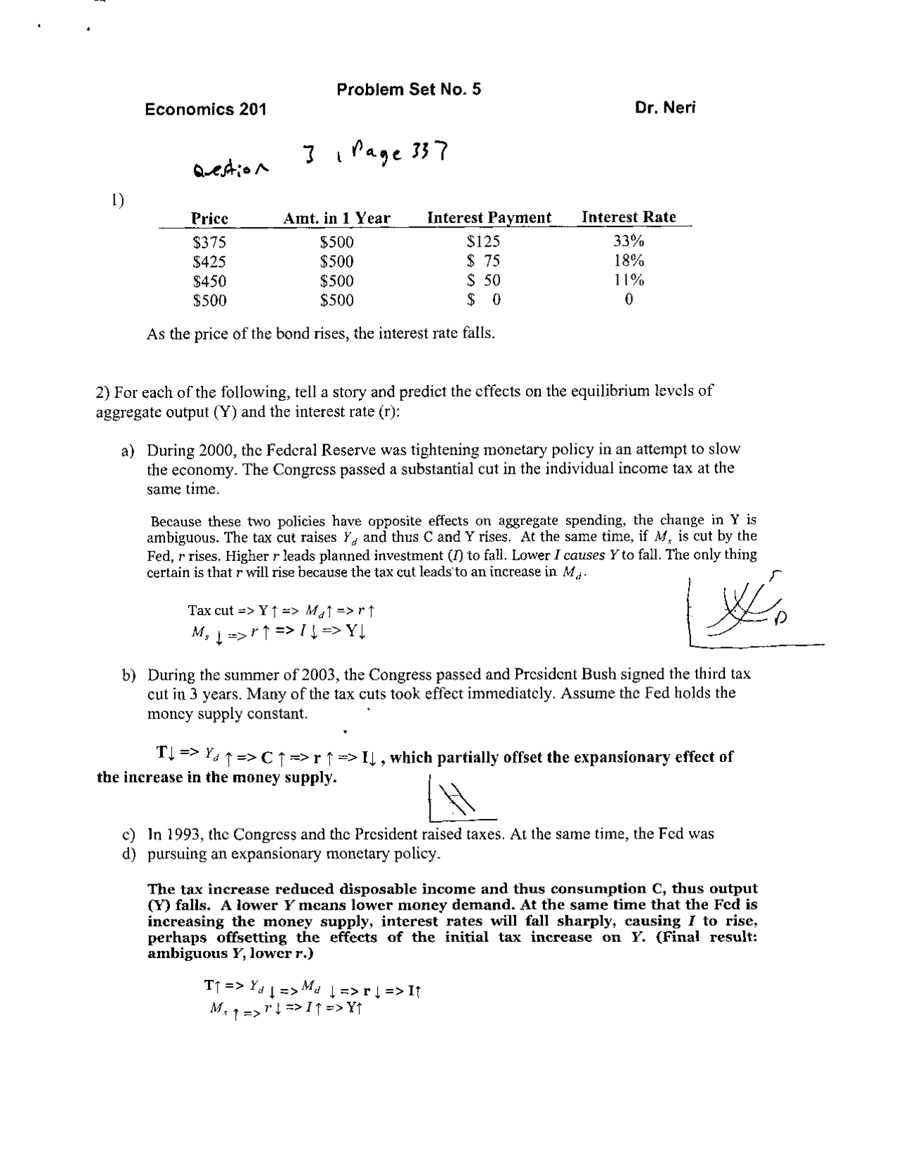 Problem Set 5 Principles Of Macroeconomics Econ 201 Docsity
