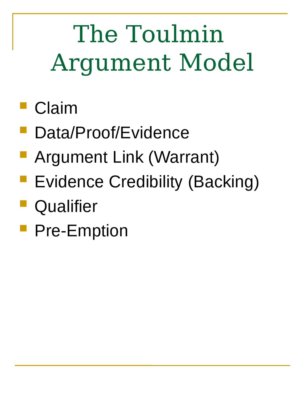 The Toulmin Argument Model - Project 7 | COM 110.00 - Docsity