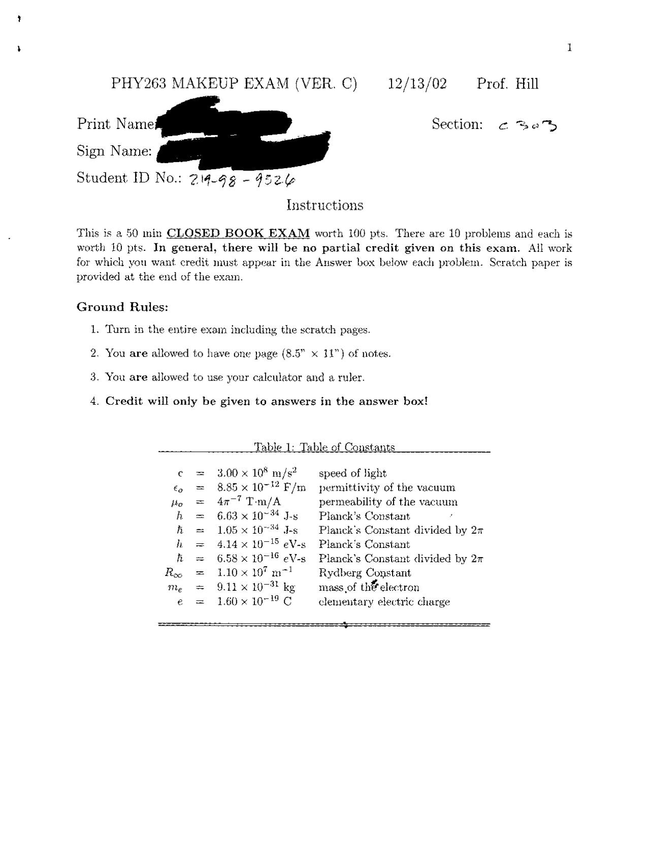 Problems Solution For Exam General Physics Iii Phys 263 Docsity