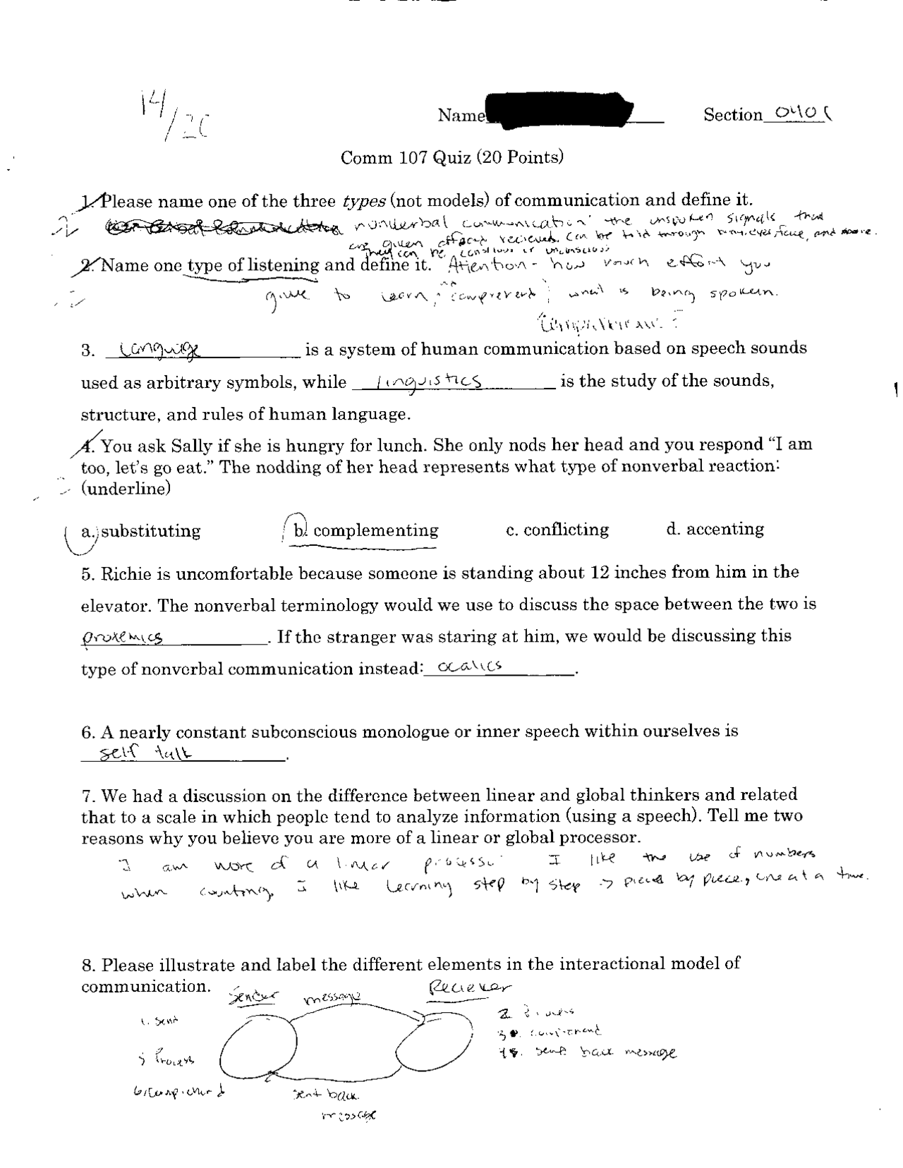 8 Solved Questions On Oral Communication Principles Comm 107 Docsity