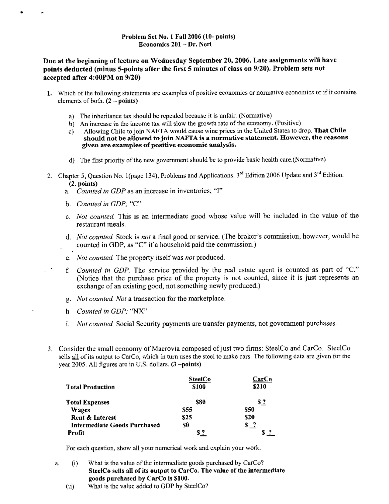 Principle Of Macroeconomics Assignment Econ 201 Docsity