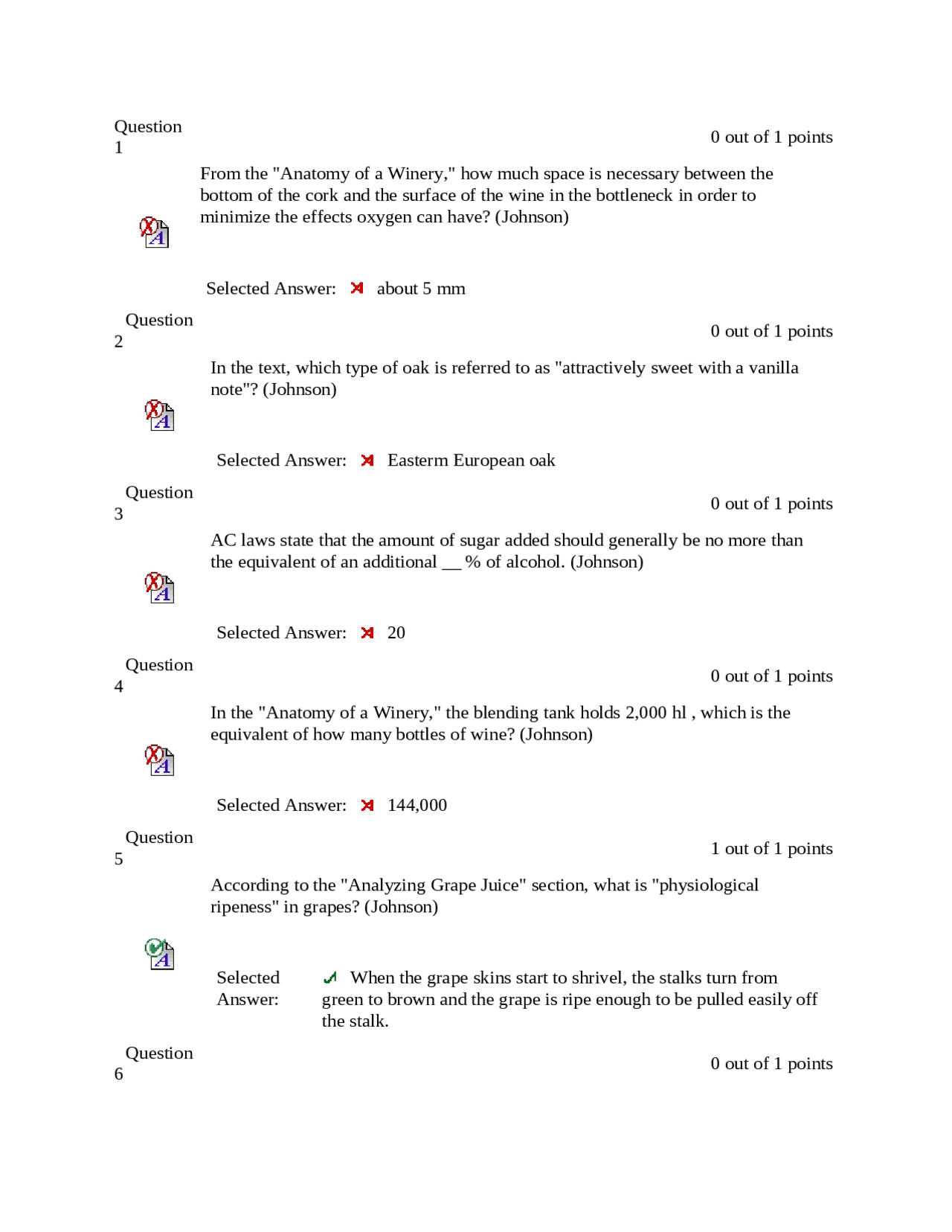 Practice Quiz With Answer Key Geography Of Wine Geog 4054 Docsity