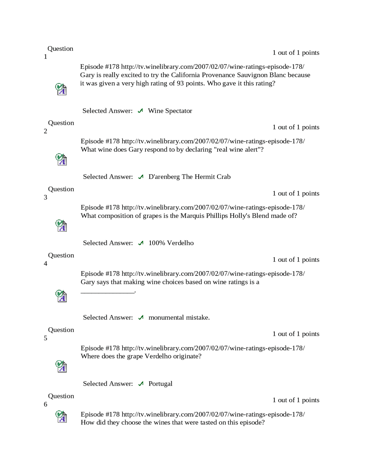 Geography Of Wine Questions With Selected Answers Geog 4054 Docsity