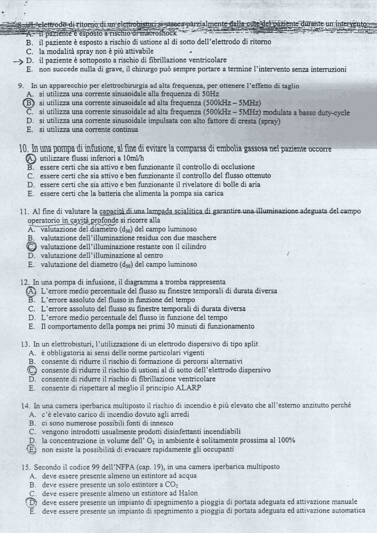 Esame Risolto Di Bioingegneria Elettronica 05 09 2003 Prove Desame