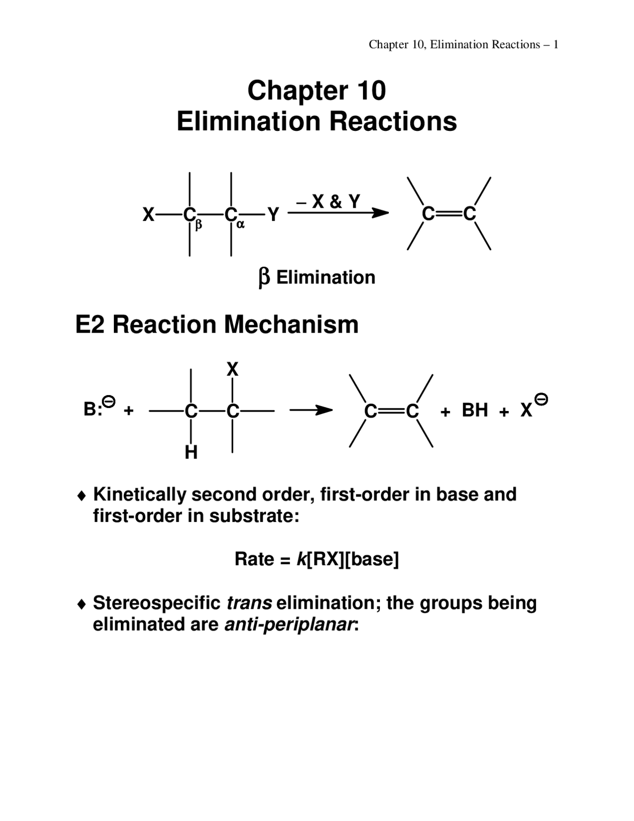Elimination Reaction - Organic Chemistry I | CH 331 | Study notes ...