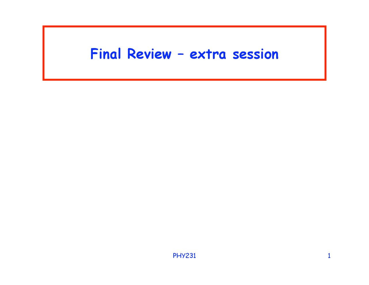 Final Exam Review Guide Introductory Physics I Phy 231 Docsity