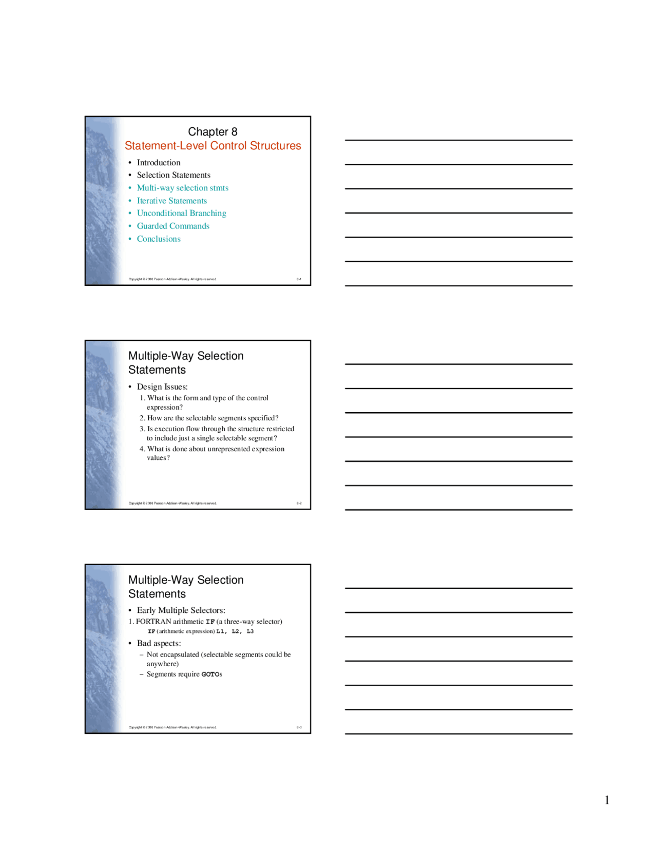 Statement Level Control Structures Lecture Slides Cs 4850 Docsity