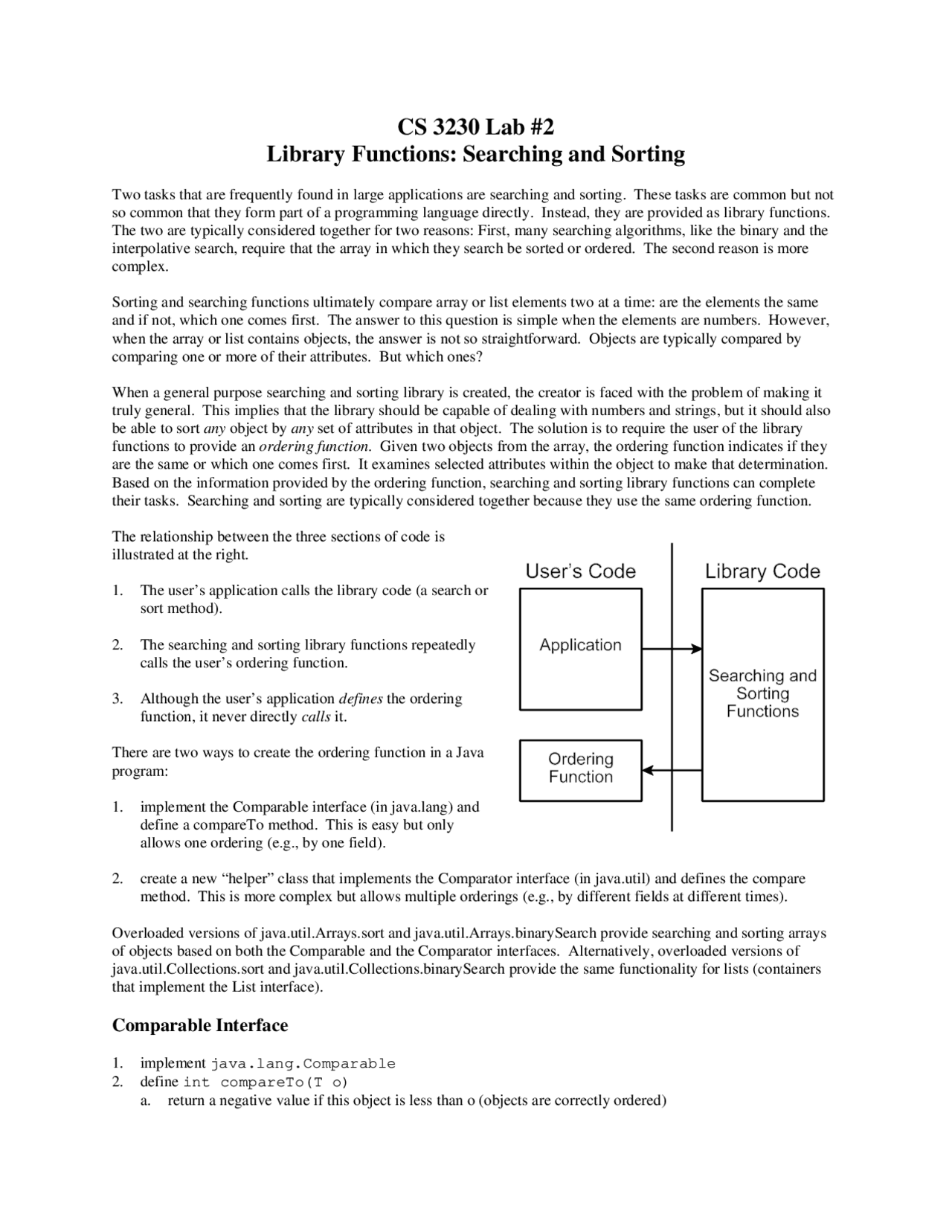 Library Functions Searching And Sorting Lab Work 2 Cs 3230 Docsity