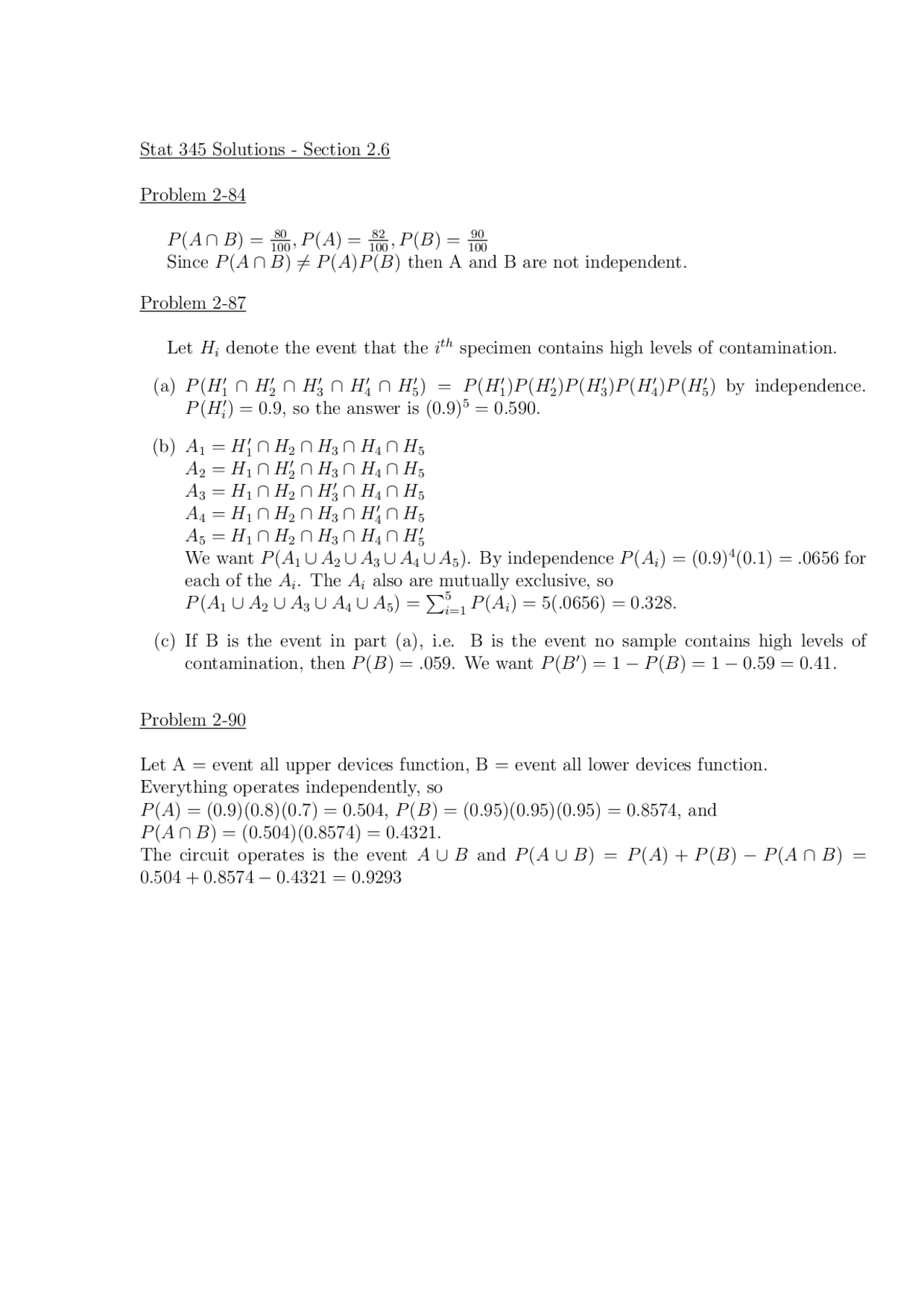 Problems Solved - Elements Mathematical Statistics/Probability Theory ...