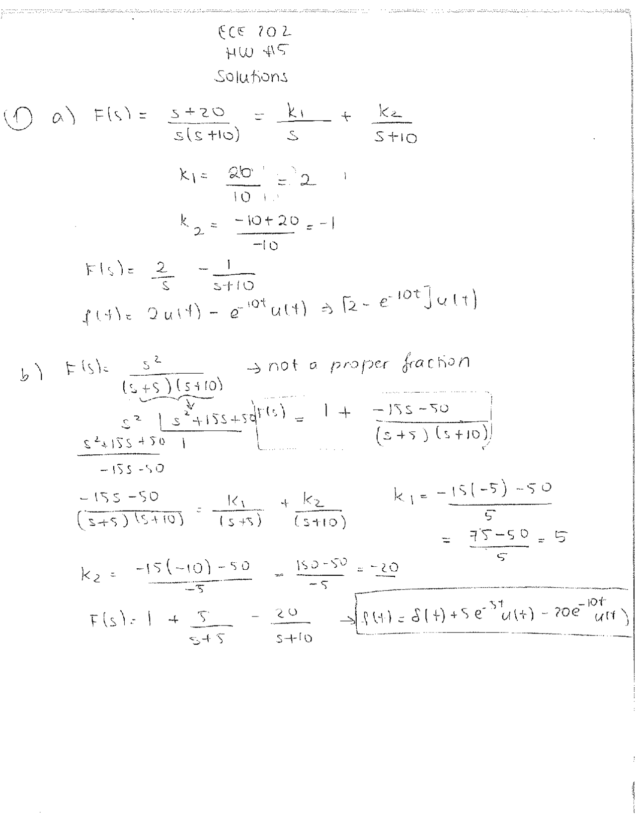 Solutions To Homework 5 Circuits And Systems Ii Ece 202 Docsity