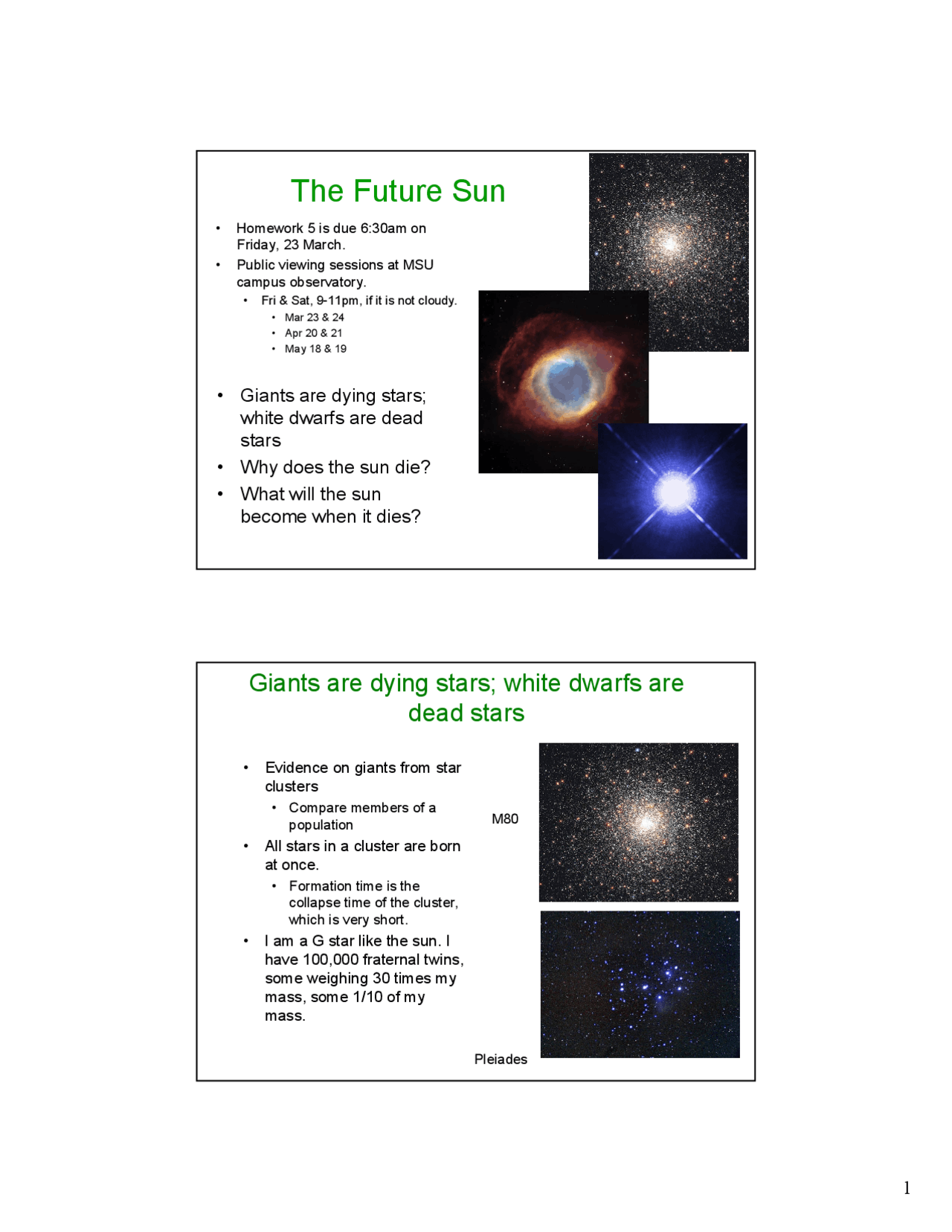 The Future Sun Visions Of The Universe Slides Isp 205 Docsity