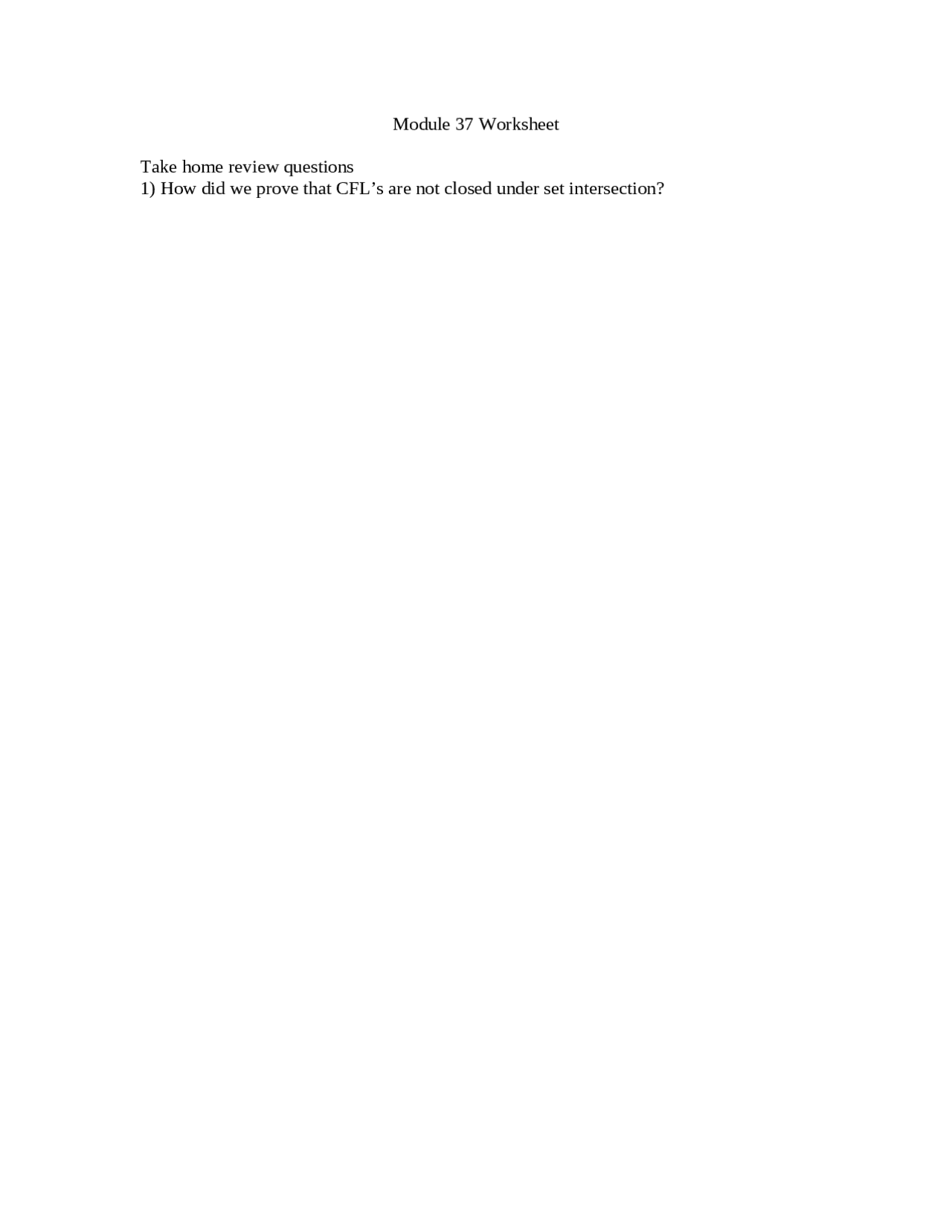 Review Question Computability And Languages Cse 460 Docsity